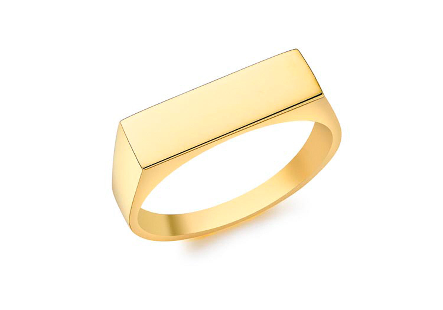 9K Yellow Gold Rectangular Signet Ring @ $1,049.00