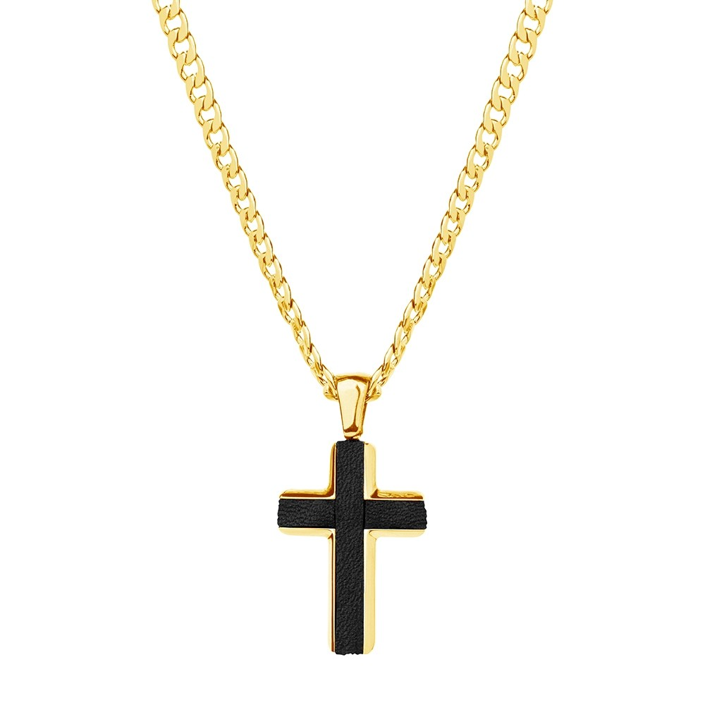 Stainless Steel Gold Plated Cross & Chain ... @ $110.00